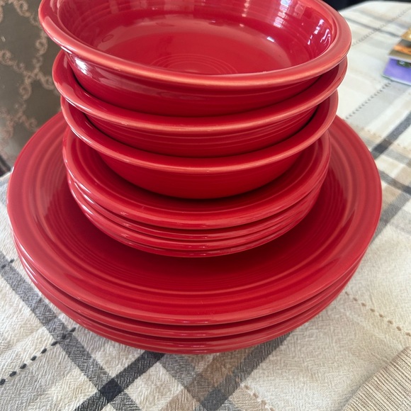 Fiesta | Dining | Fiesta Red Ceramic Dinnerware Set | Poshmark